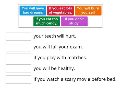 First Conditionals Sentence Matching 1 Match Up