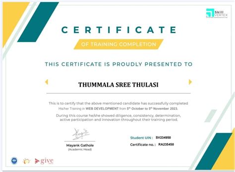 Sree Thulasi Thummala On Linkedin Skillvertex Webdevelopment Continuouslearning