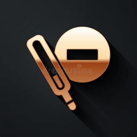 Gouden Medische Thermometer Voor Het Pictogram Voor Medisch Onderzoek