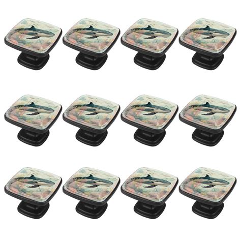 12 Cabinet Knobs Drawer Knobs Kitchen Knobs Square Cabinet Knobs Whale