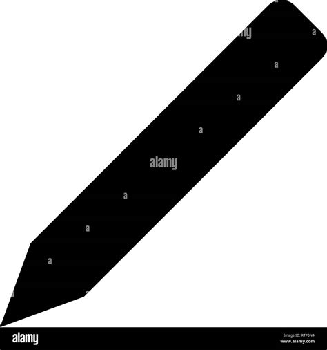 L icône de crayon noir symbole simple isolée vector illustration