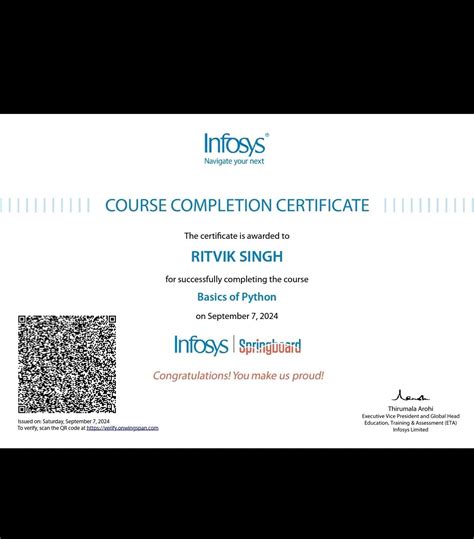 Ritvik Singh On Linkedin I Am Thrilled To Share That I Have Completed