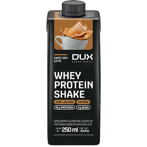 Whey Protein Shake 250ml Dux Nutrition Sabor Café Com Leite 15g