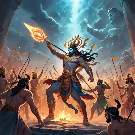 Premium Ai Image Dusshera Festival Fight Between Lord Rama And Ravan