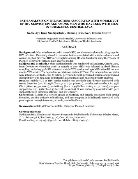 Pdf Path Analysis On The Factors Associated With Mobile Vct Of Hiv