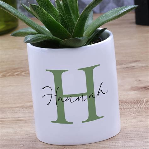 Personalised Elegant Initial Name Plant Pot Boutique Ts