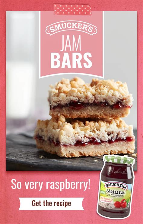 An Advertisement For Jam Bars On A Pink Background With The Words