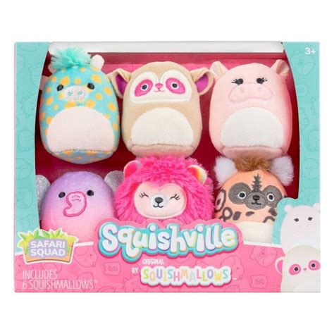 De Toyboys Squishville Mini Squishmallows Plush Figure 6 Pack Safari