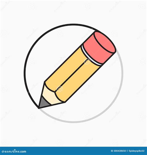 A Pencil And A Perfect Circle Isolated Vector Illustration Stock