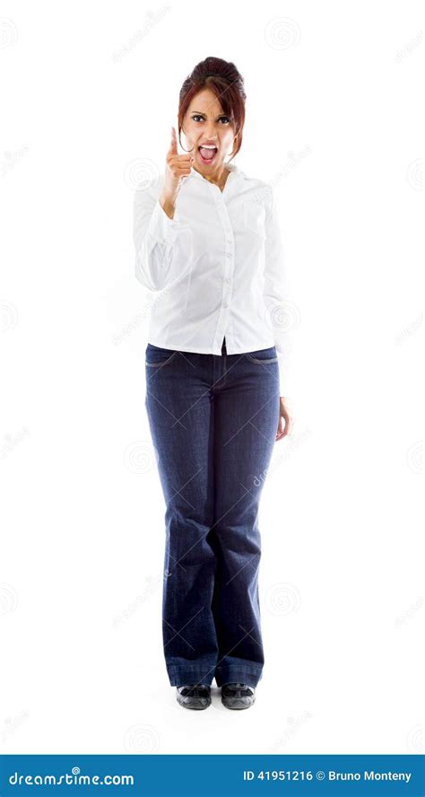 Angry Indian Young Woman Scolding Someone Isolated On White Background