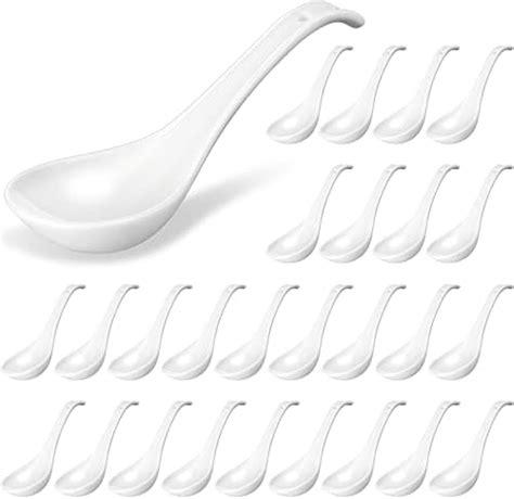50 Pack Ceramic Soup Spoons Bulk 543 Asian Soup Spoon Set