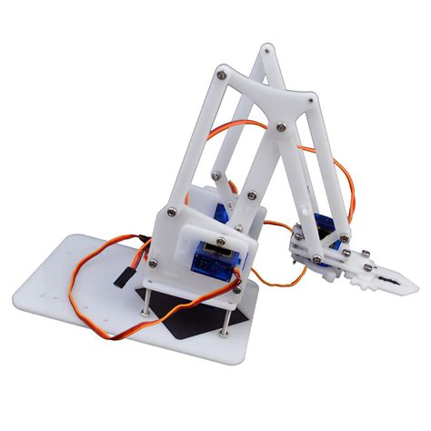 4DOF Robot Arm Kit DIY Acrylic Claw Arduino Mechanical Grab Manipulator Without Servos