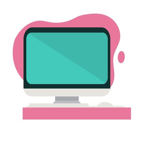 Premium Vector Flat Design Computer With Keyboard And Mouse On Pink Screen Vector