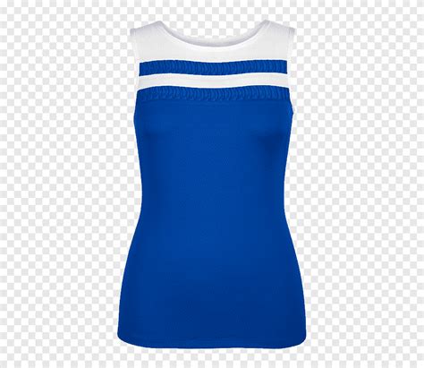 Gilets تي شيرت بدون أكمام ، خزان نشط أزرق أبيض Png