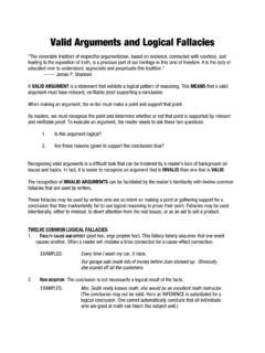 Valid Arguments And Logical Fallacies Valencia College Valid Arguments And Logical Fallacies