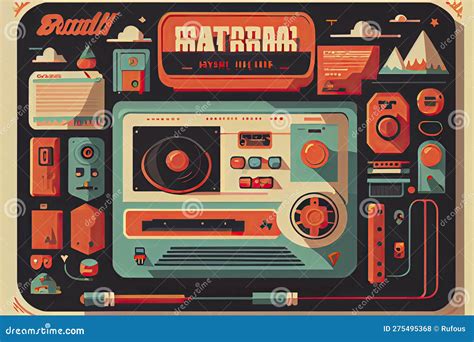 Flat Retro Design Stock Illustration Illustration Of Drawing 275495368