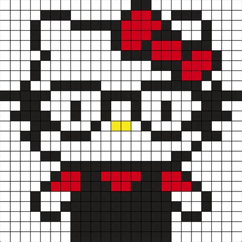 24x24 Hello Kitty Hk Cafe Perler Bead Pattern Bead Sprites