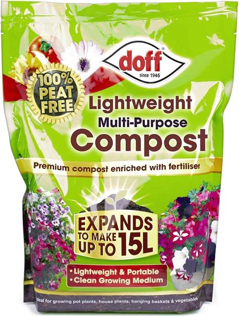 Doff Lightweight Multipurpose Compost Expands 15l Peat Free For Clean