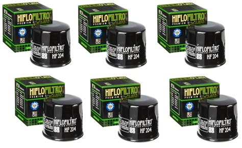 6 Hiflofiltro Oil Filter Hf204 For Honda Kawasaki Triumph Yamaha Harley