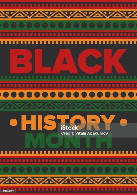 흑인 역사의 달 아프리카 계 미국인 역사 매년 축하합니다 2 월에 미국과 캐나다에서 영국에서 10 월에 포스터 카드 배너 배경 벡터 일러스트레이션 0명에 대한 스톡 벡터