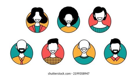 Avatar Collection Bundle Different People Avatars Stock Vector Royalty