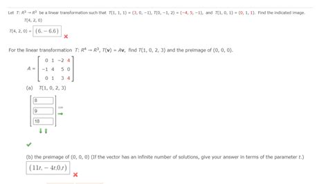 Solved 23→r3 Be A Linear Transformation Such That