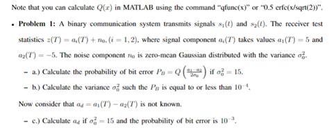 Solved Note That You Can Calculate Q X In MATLAB Using The Chegg Com