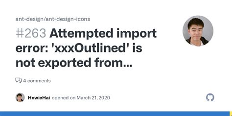 Attempted Import Error Xxxoutlined Is Not Exported From Ant Design