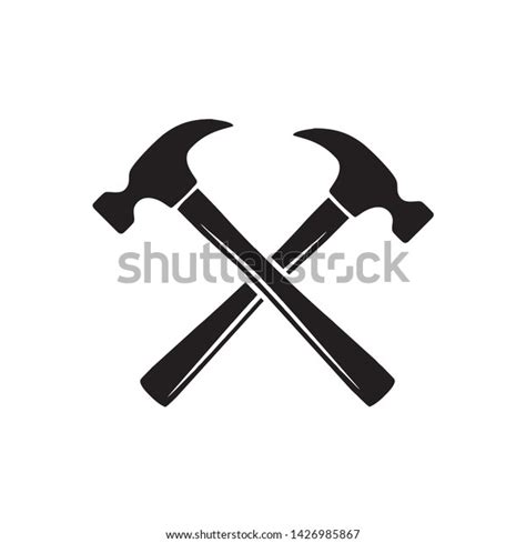 Simple Crossed Hammers Vector Symbol Stock Vector Royalty Free