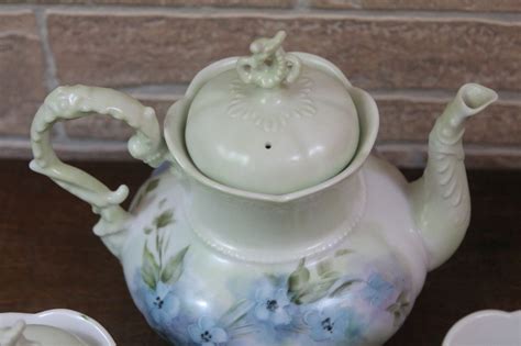 Vintage Hand Painted Artist Signed Porcelain Tea Set Including Etsy