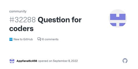 Question For Coders Community Discussion GitHub