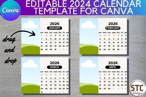 2024 Calendar Canva Template Editable Graphic By Num Stc · Creative
