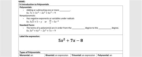 7 4 Intro To Polynomails
