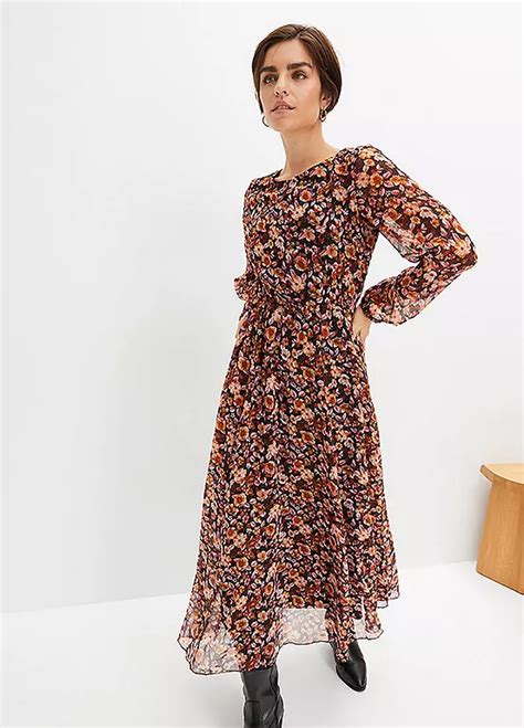 Floral Print Chiffon Maxi Dress By Bonprix Bonprix