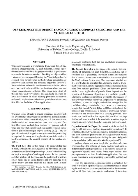 PDF Off Line Multiple Object Tracking Using Candidate Selection And