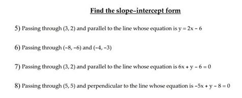 solved 7 passing through 3 2 and parallel to the line