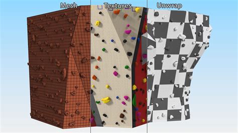 Climbing Walls Collection 2 3D Model 191 C4d Fbx Max Blend Ma