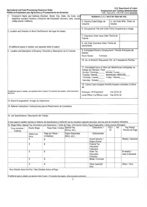 Form Eta 790 Agricultural And Food Processing Clearance Order