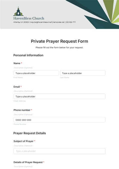 Free Prayer Request Form Template To Edit Online