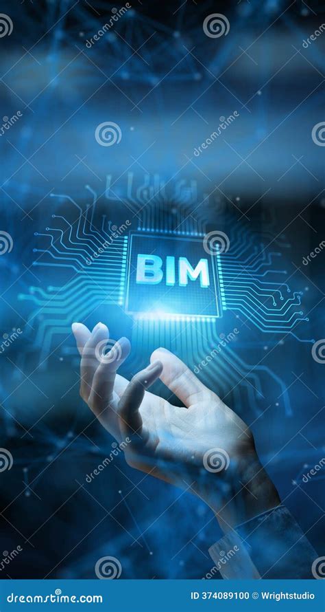 Bim Building Information Modeling Illustrated With A Robot Hand Pressing A Button On A Virtual