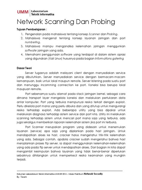Modul 1 Network Scanning Dan Probing Pdf