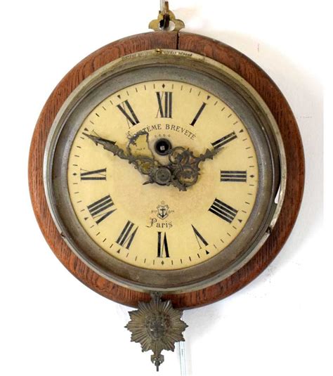 Lot 377 French Brass Bulkhead Style Wall Clock