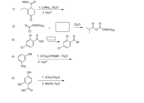 Solved Write The Structure Of The Starting Products Reagents Or