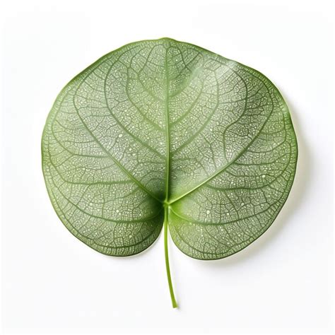 Premium Ai Image Isolated Of A Small Rounded Pilea Leaf With Silver