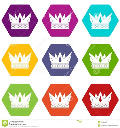 Hexahedron Determinado Del Color Del Icono De La Corona Del Diente