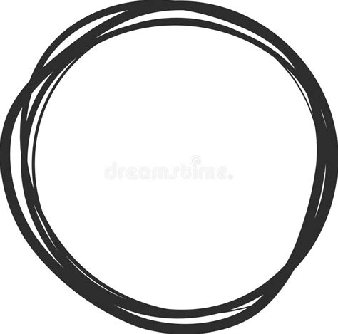Simple Hand Drawn Imperfect Circle Created With Multiple Overlapping Lines Providing A Unique