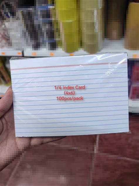 100pcs Per Pack 1 8 And 1 4 Index Card 3x5 And 4x6 For School And