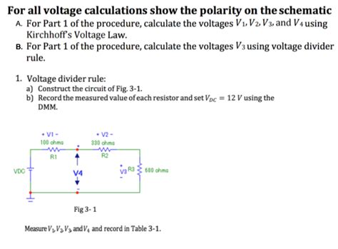 Solved For Part Of The Procedure Calculate The Voltages Chegg