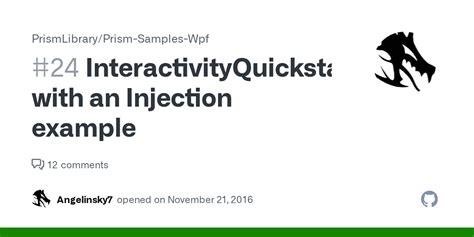 Interactivityquickstart With An Injection Example · Issue 24 · Prismlibraryprism Samples Wpf