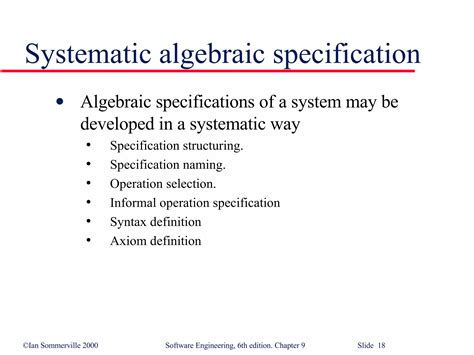 Formal Specification In Software Engineering Se9 Ppt Programming